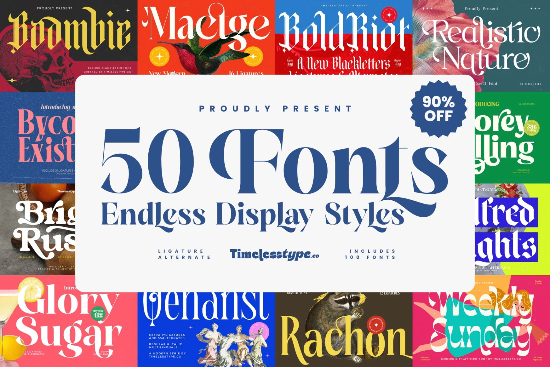 50 Fonts Endless DIsplay Styles | Timeless Type
