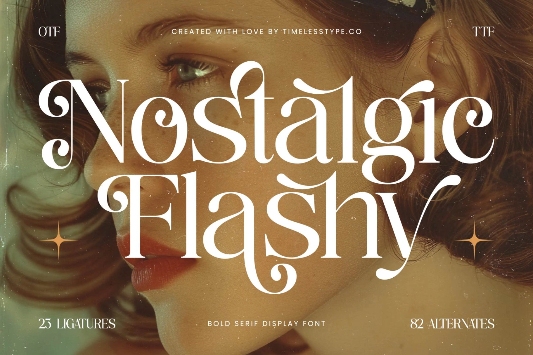 Nostalgic Flashy - Bold Serif Display Font Font | Timeless Type