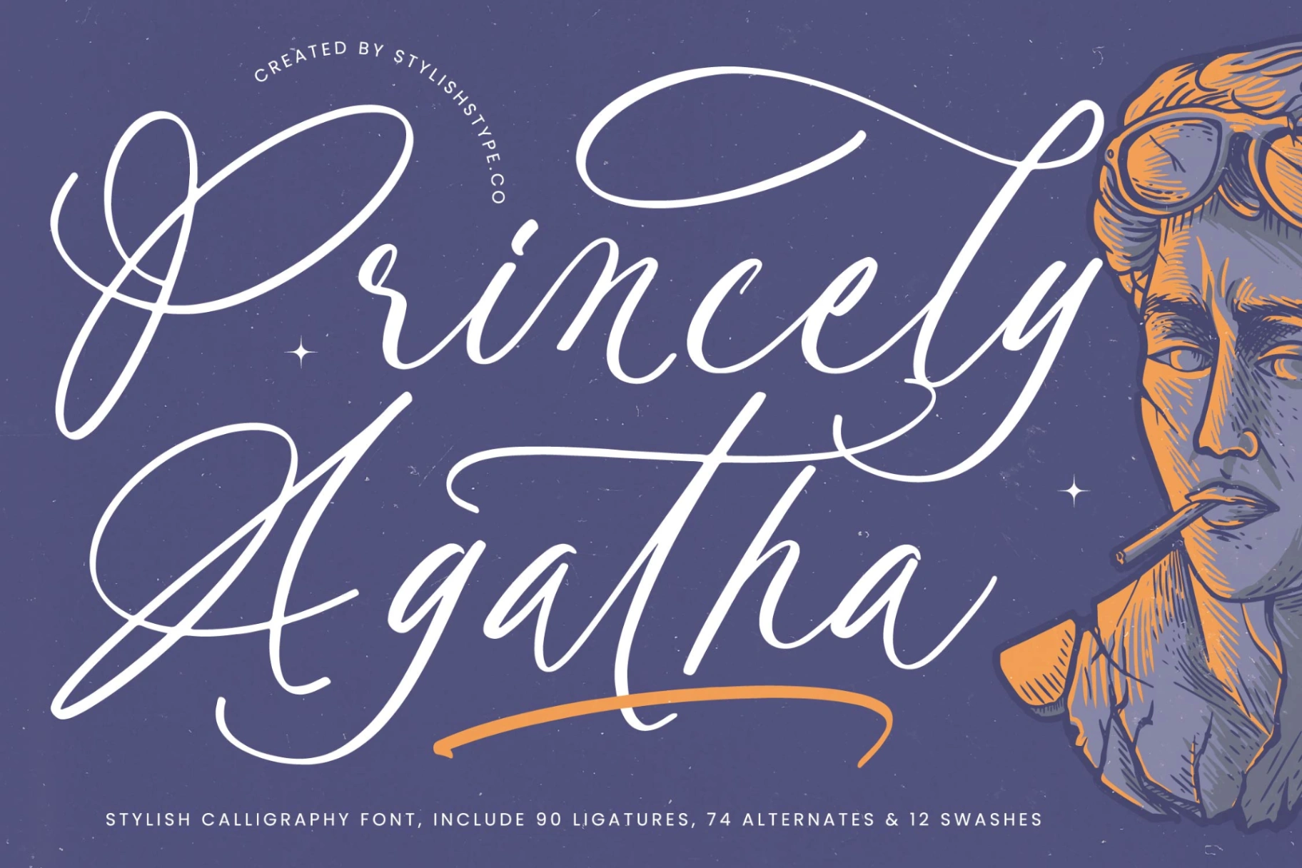 Princely Agatha - Stylish Calligraphy Font Font | Timeless Type