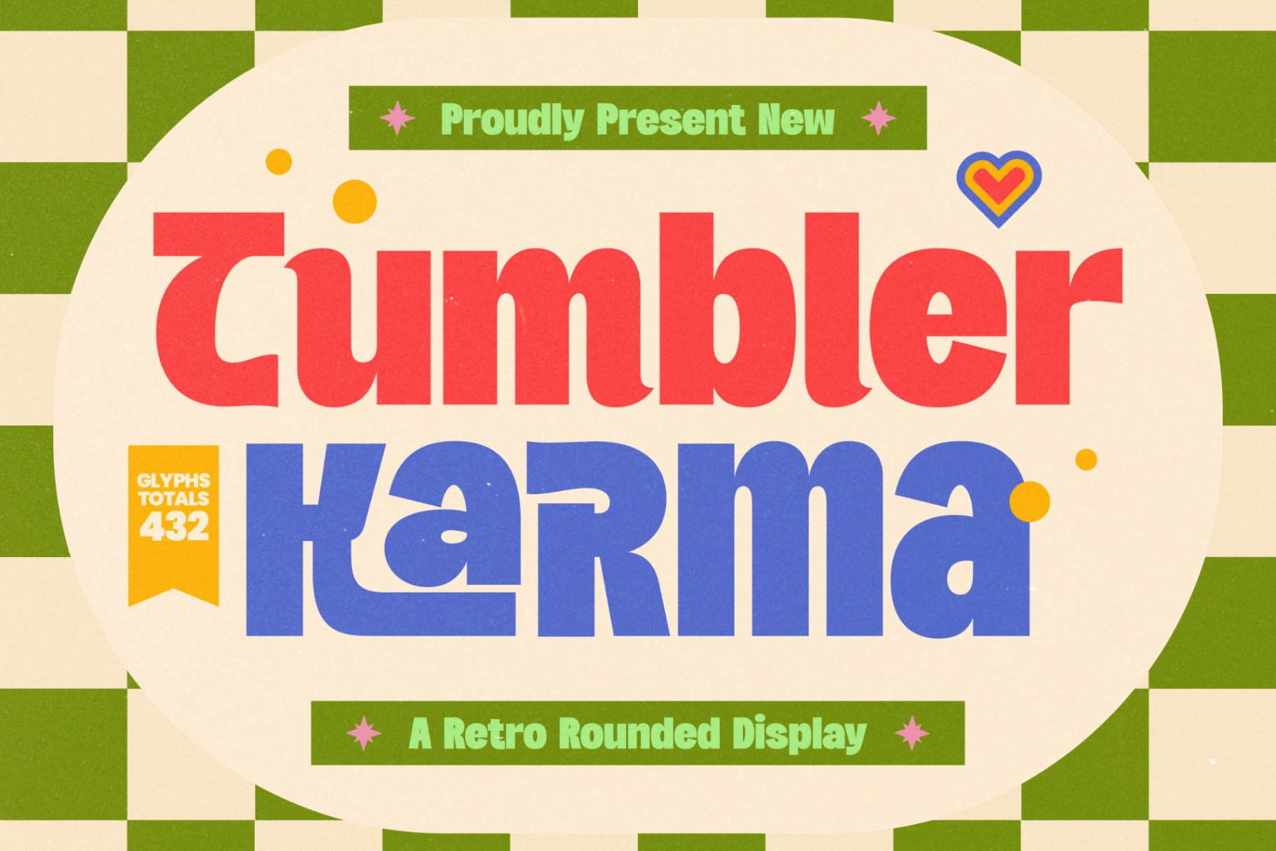 Tumbler Karma - Retro Rounded Display Font | Timeless Type