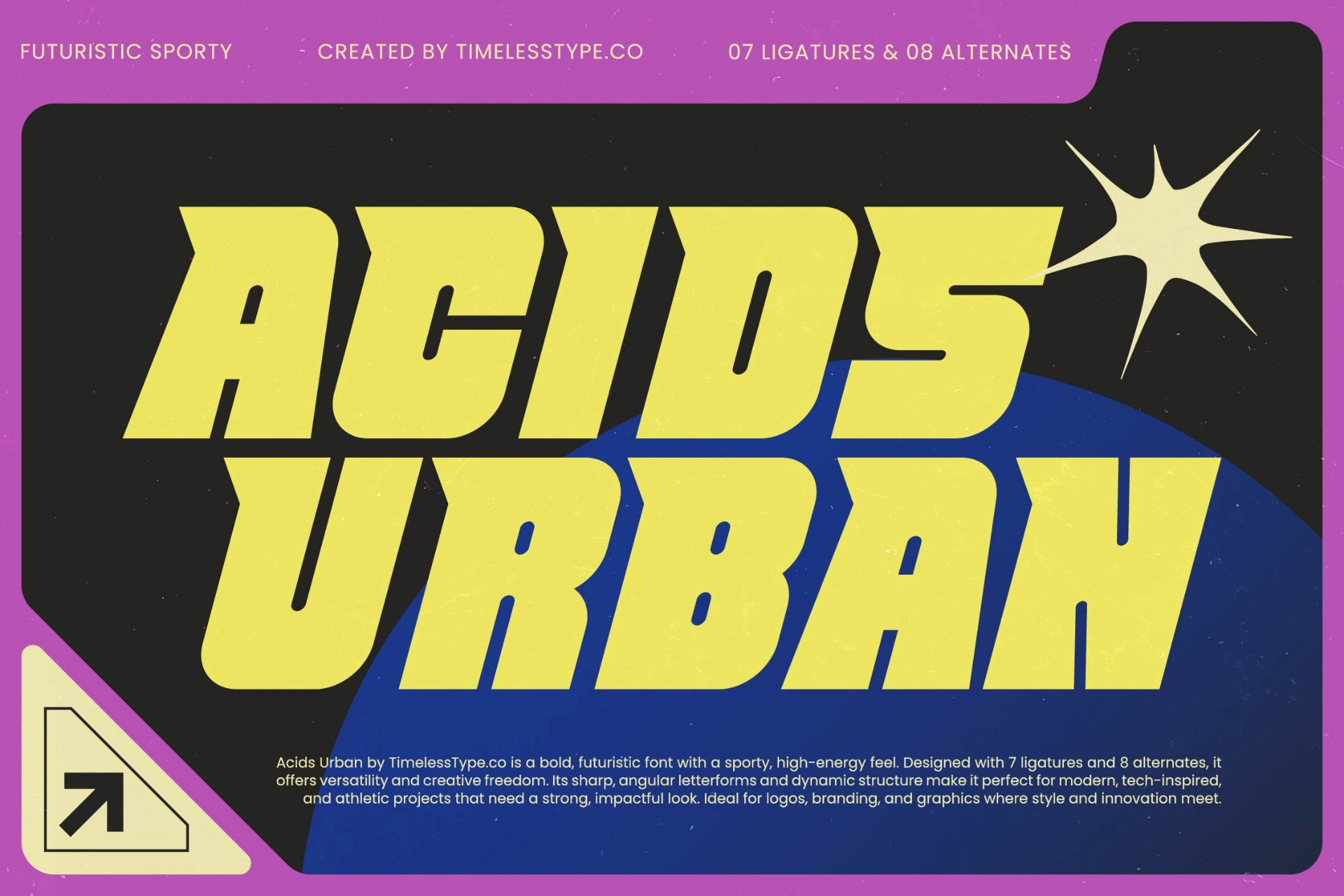 Acids Urban Italic - Futuristic Sporty Display Font Font | Timeless Type