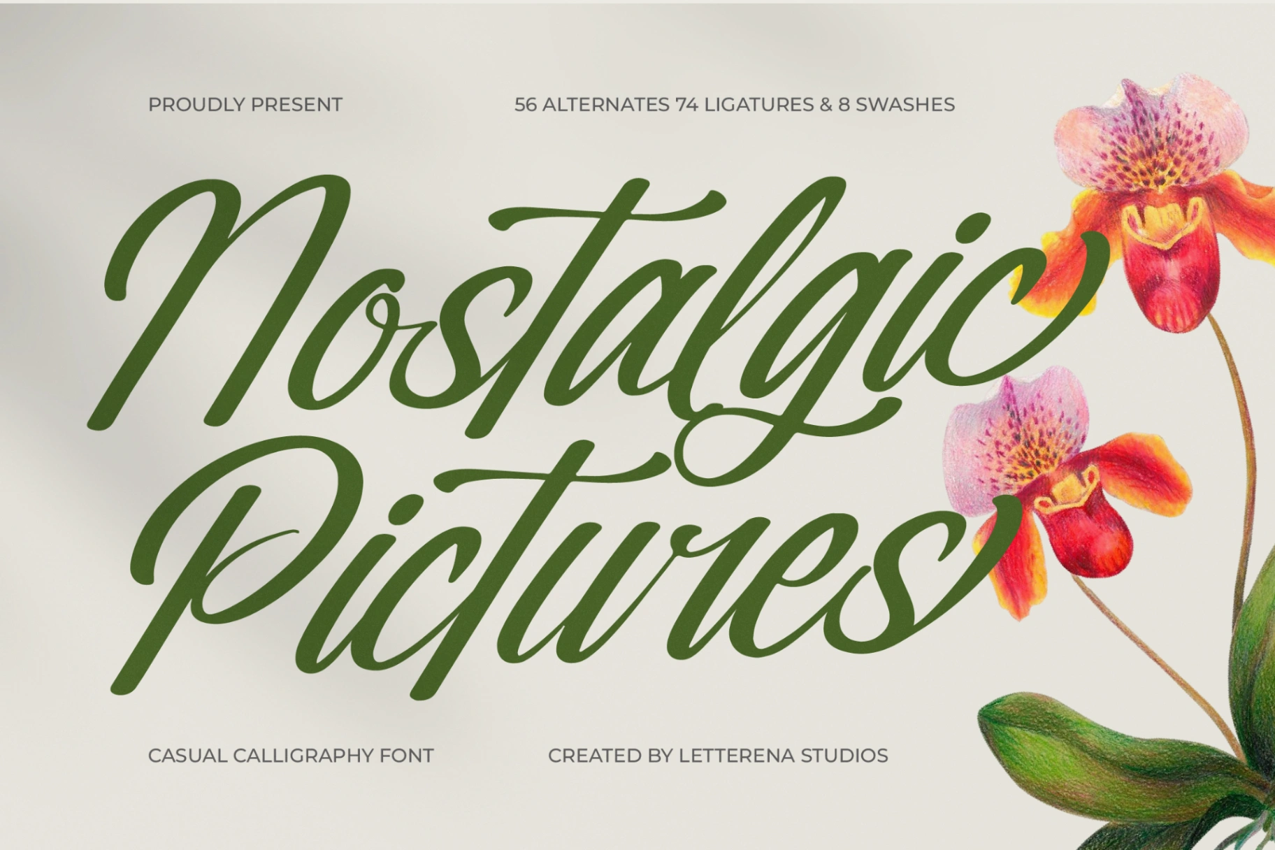 Nostalgic Pictures - Casual Calligraphy Font Font | Timeless Type